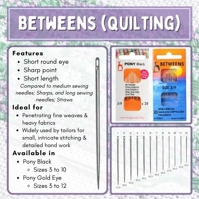 Guide to Pony Hand Sewing Needles – Minions of Craft Blog